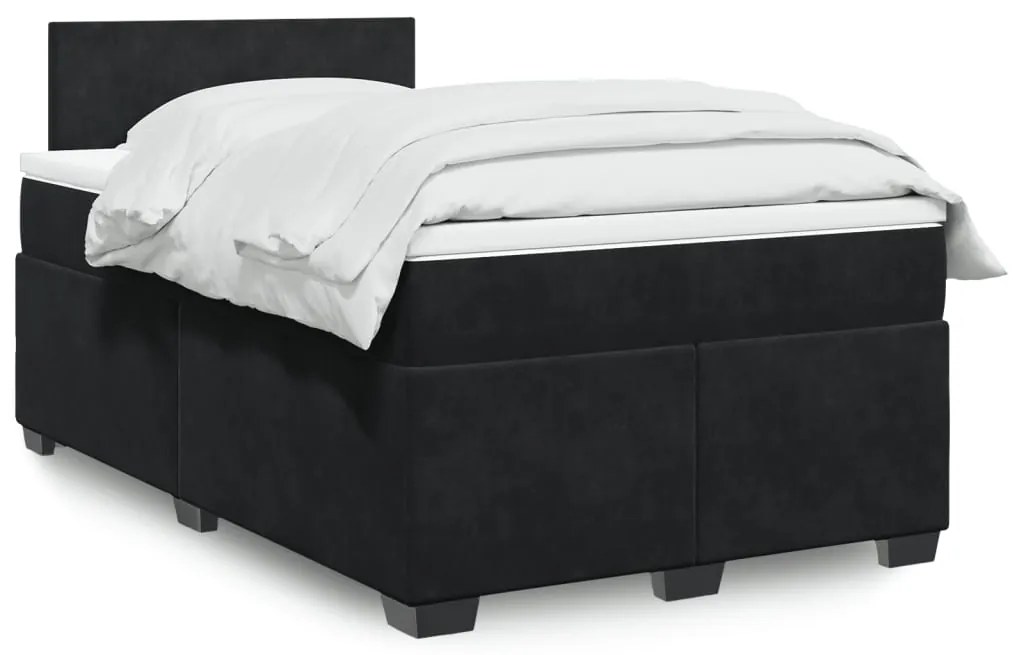 Box spring postel s matrací černá 120 x 200 cm samet 3288578