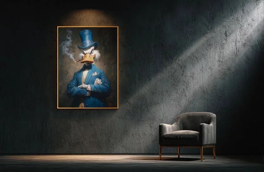 Boss elegance - obraz - Stylová kachna v luxusním portrétu 65 - 70 x 100 cm - 1 149 Kč