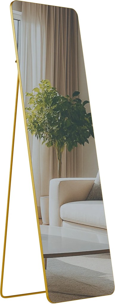 Zrcadlo Gurnee 160x50 cm – zlatá lesklá