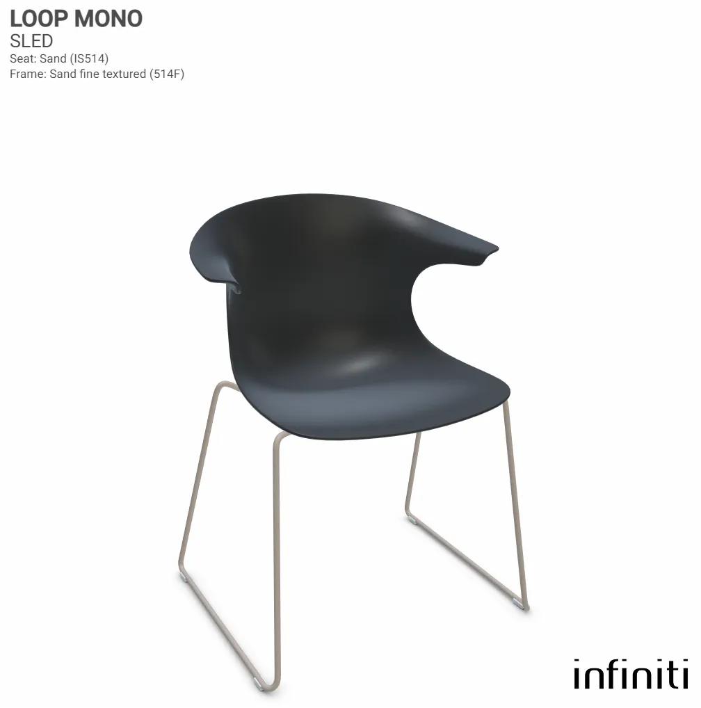 Židle Loop Mono Sled Barva kovové konstrukce: Sand 514F, Barva sedáku a opěradla z recyklovaného plastu: Coal black IR8022
