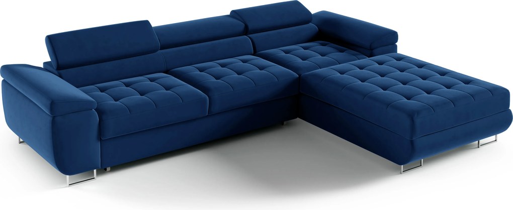 Rohová rozkládací sedací souprava do L BEN, 277 cm, s úložným prostorem Roh pohovky: Levý roh, Barva látky: Béžová (Aphrodite 03)