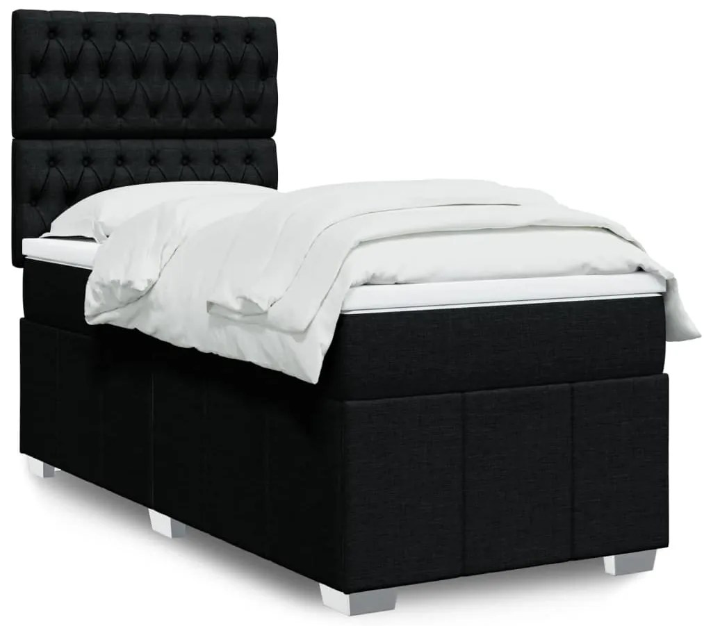Box spring postel s matrací černá 80 x 200 cm textil 3293804