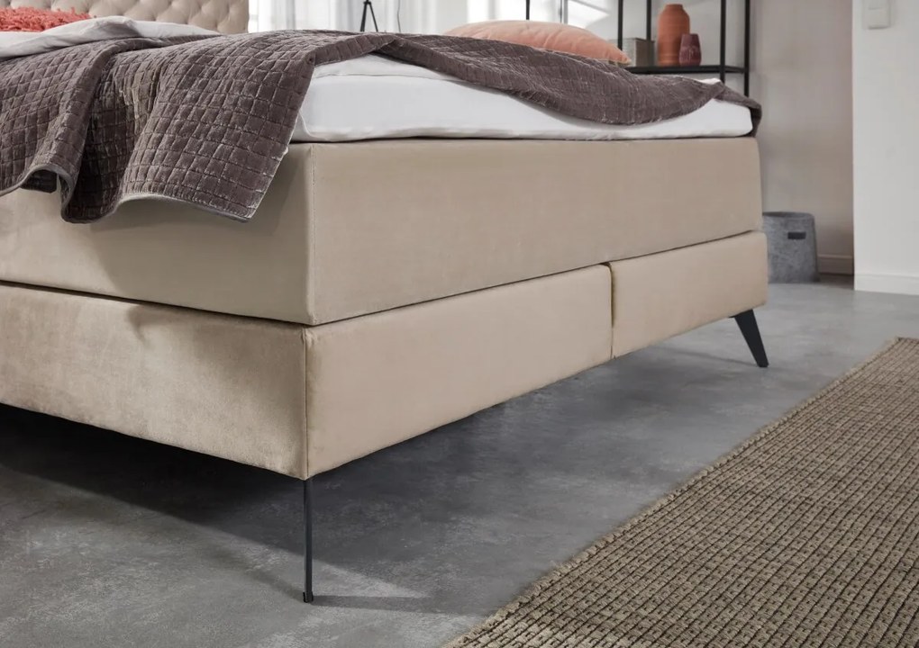 Boxspring postel oliver 200 x 200 béžová MUZZA