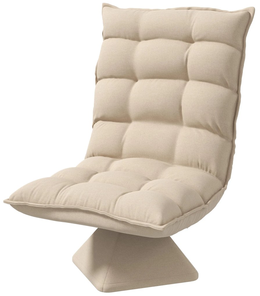 HOMCOM Podlahové křeslo Nastavitelná pohovka, otočná, meditační židle, čalouněná, polohovací, Líná pohovka, Beige