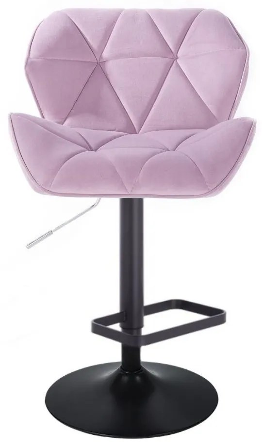 LuxuryForm DESIGN Barová židle MILANO VELUR na černé kulaté podstavě - levandule