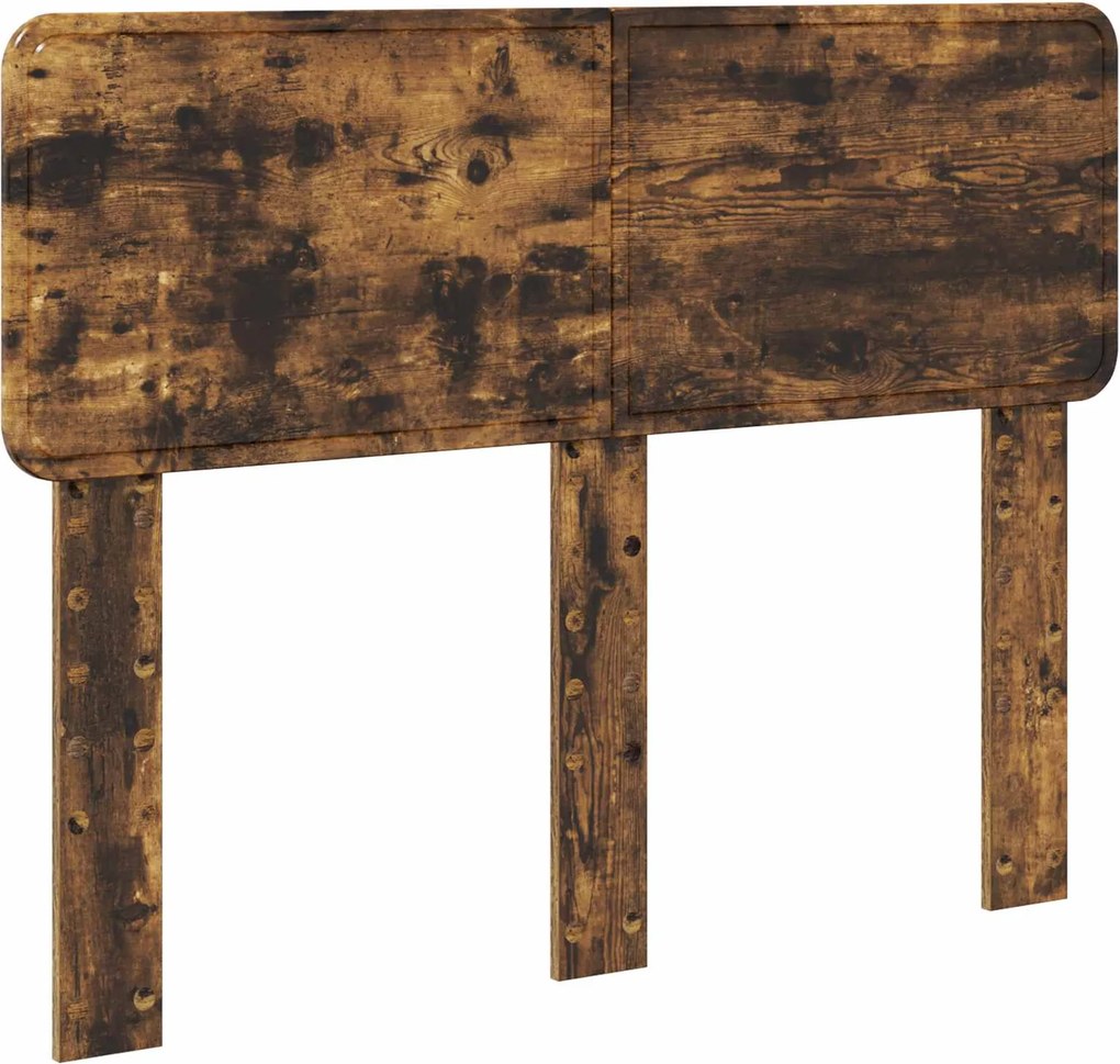 Rám postele s čelo Kouřový dub 135 x 190 cm Kompozitní dřevo 3412386