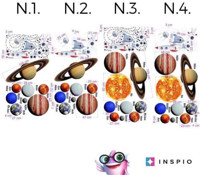 INSPIO Samolepky na zeď - Vesmír, planety, sluneční soustava