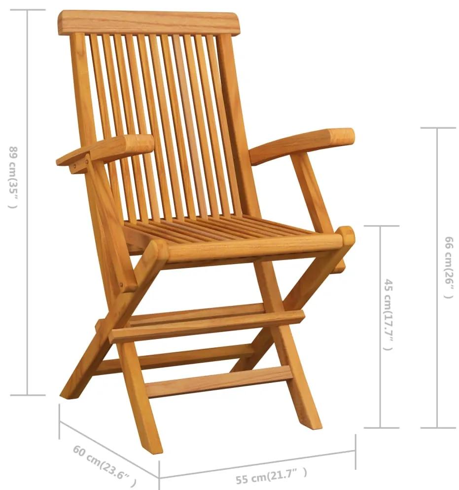 Zahradní židle 3 ks masivní teakové dřevo,  312277