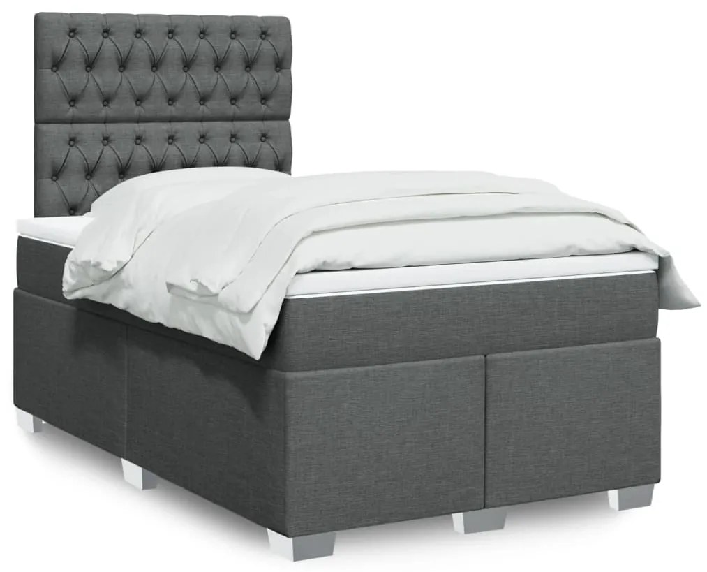 Box spring postel s matrací tmavě šedá 120x190 cm textil 3290435