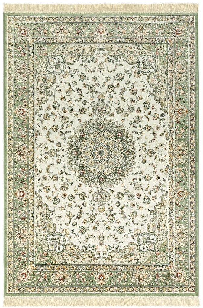 Hanse Home, Kusový koberec Naveh 104379 Ivory/Green, 135x195, zelená, chodba / předsíň