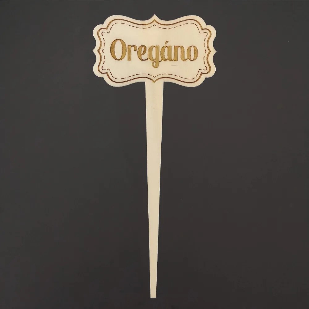 AMADEA Dřevěný zápich - cedulka na bylinky Oregáno, výška 20 cm, český výrobek