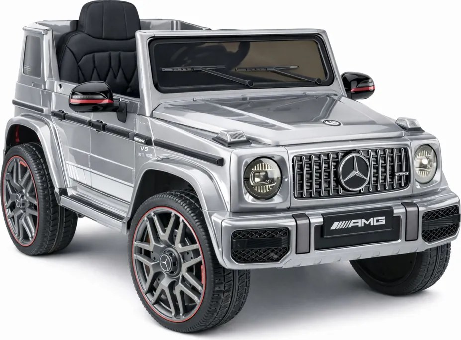 LEAN CARS Elektrické autíčko Mercedes AMG G 63 stříbrné lakované