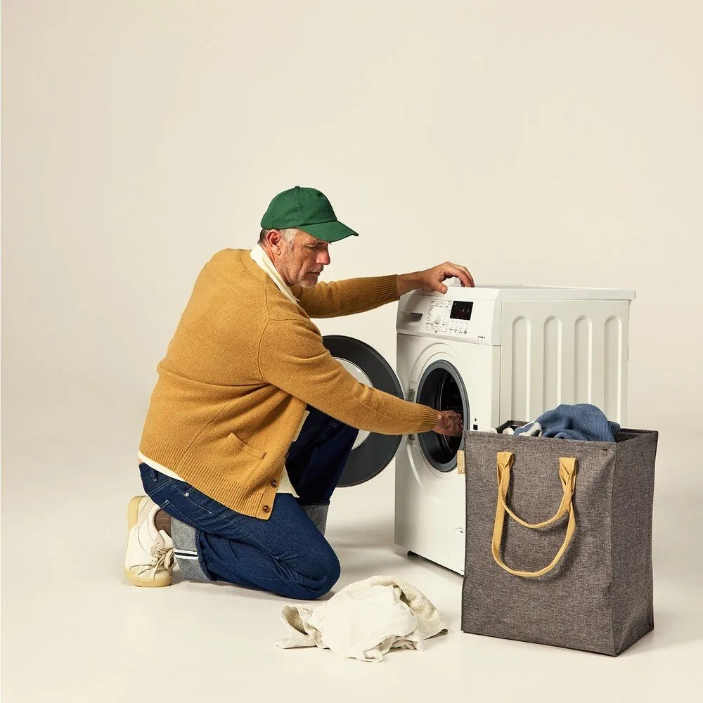 Šedý látkový koš na prádlo 53 l Laundry Hub Tweed – Rolser