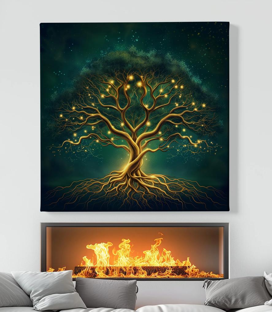 Obraz na plátně - Strom života Hvězdné spojení FeelHappy.cz Velikost obrazu: 100 x 100 cm