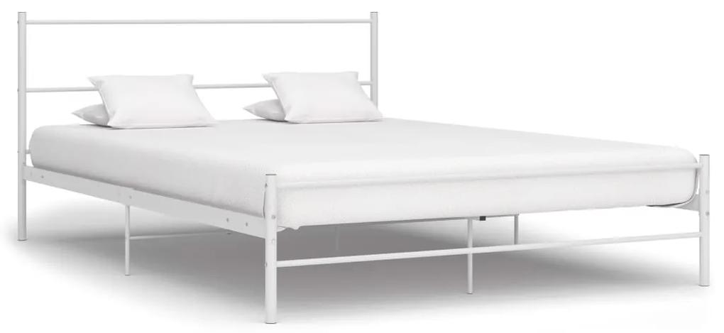 284694 vidaXL Rám postele bílý kov 120 x 200 cm