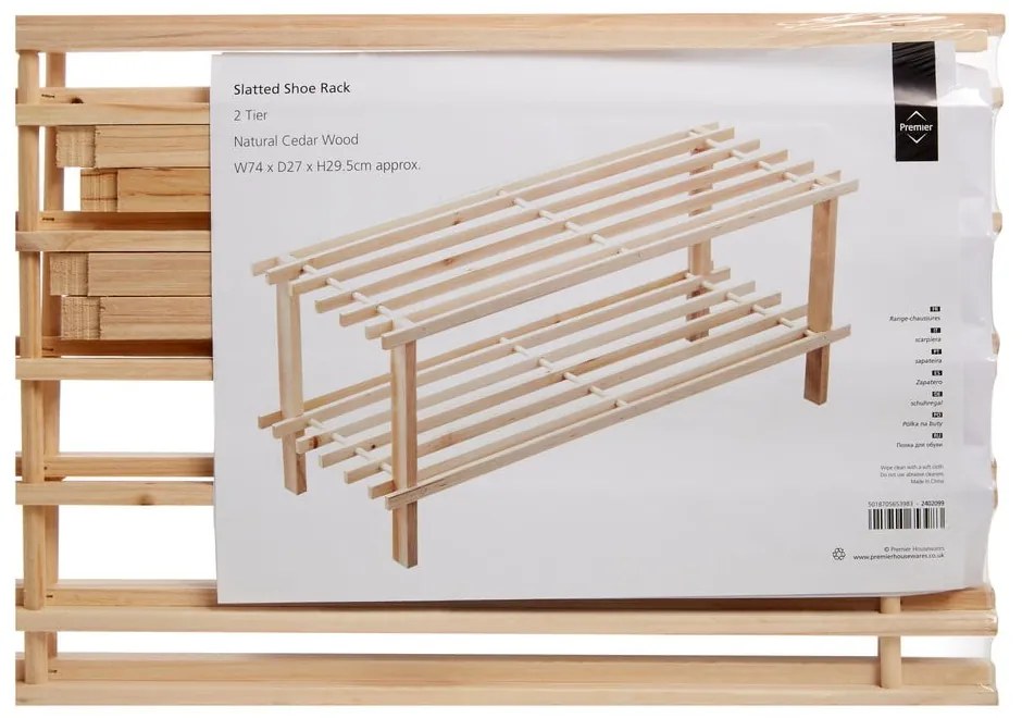 Botník z jedlového dřeva ve světle přírodní barvě 74x30x27 cm Parker – Premier Housewares