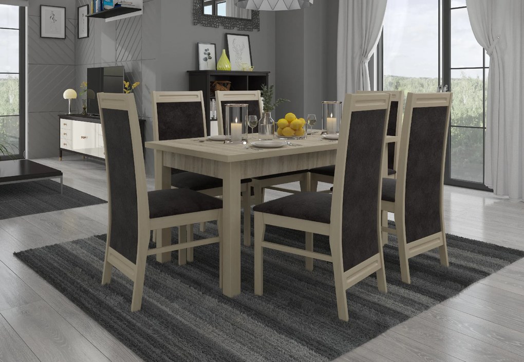 ADRK Furniture Sada stolu s židlemi RODOS 7 SE-ROD-7-S-B013