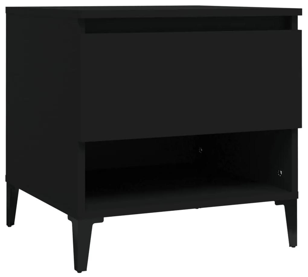 Odkládací stolky 2 ks černé 50 x 46 x 50 cm kompozitní dřevo - Default Title