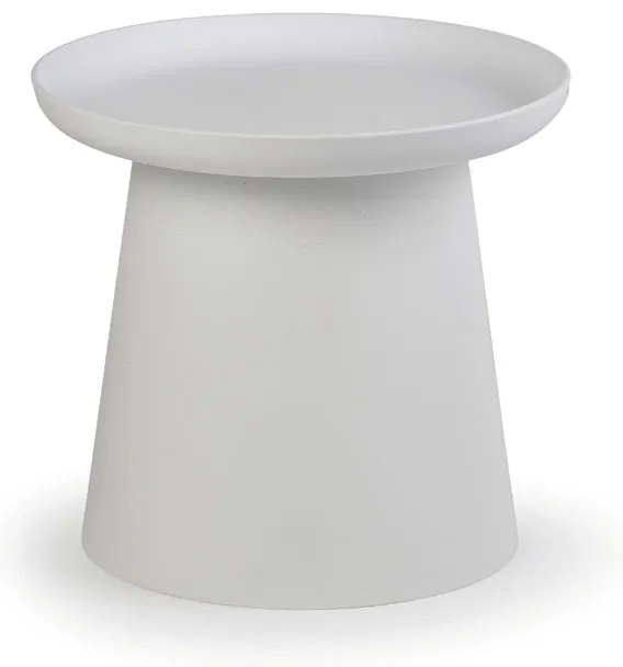Plastový kávový stolek FUNGO, průměr 50 cm, bílý