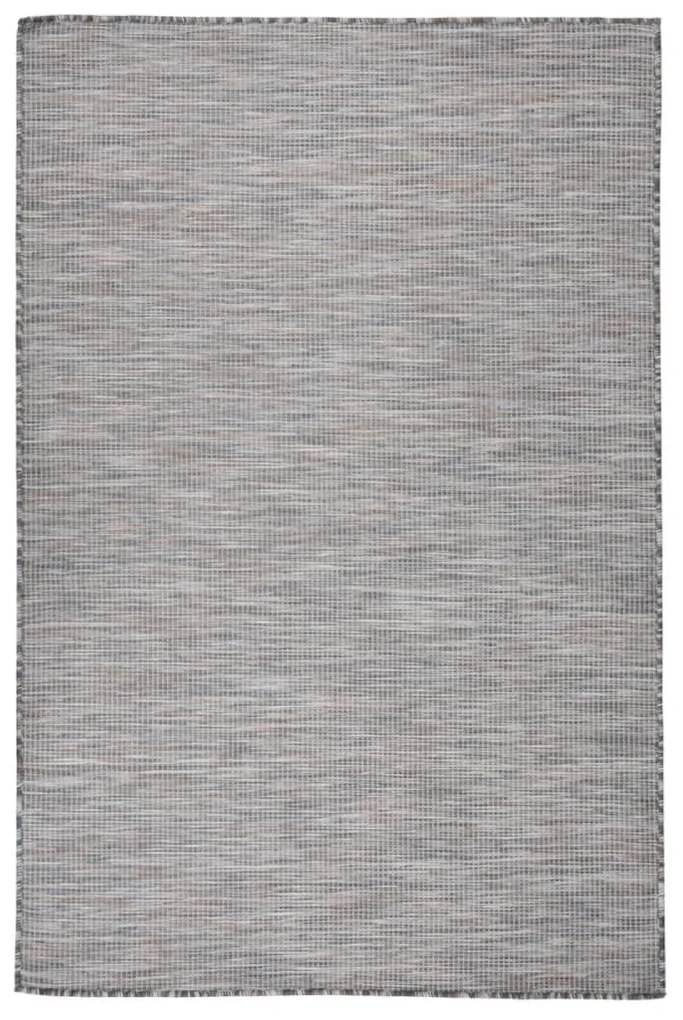 Venkovní hladce tkaný koberec 120x170 cm hnědý a modrý 340816