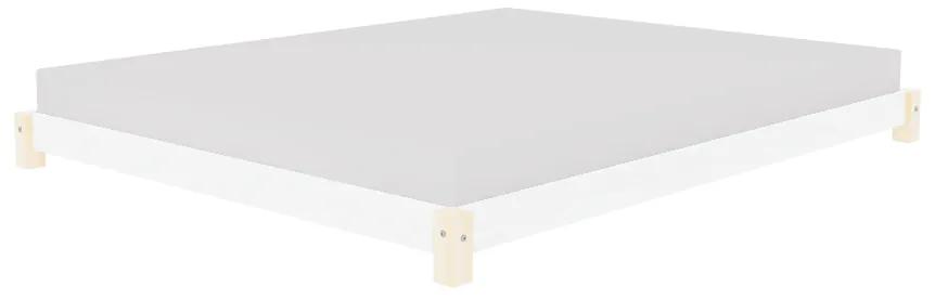 Benlemi Designové dvoulůžko TATAMI v japonském stylu Zvolte barvu hranolů: Nelakovaná, Zvolte barvu ploch: Bílá, Zvolte rozměr: 160x200 cm