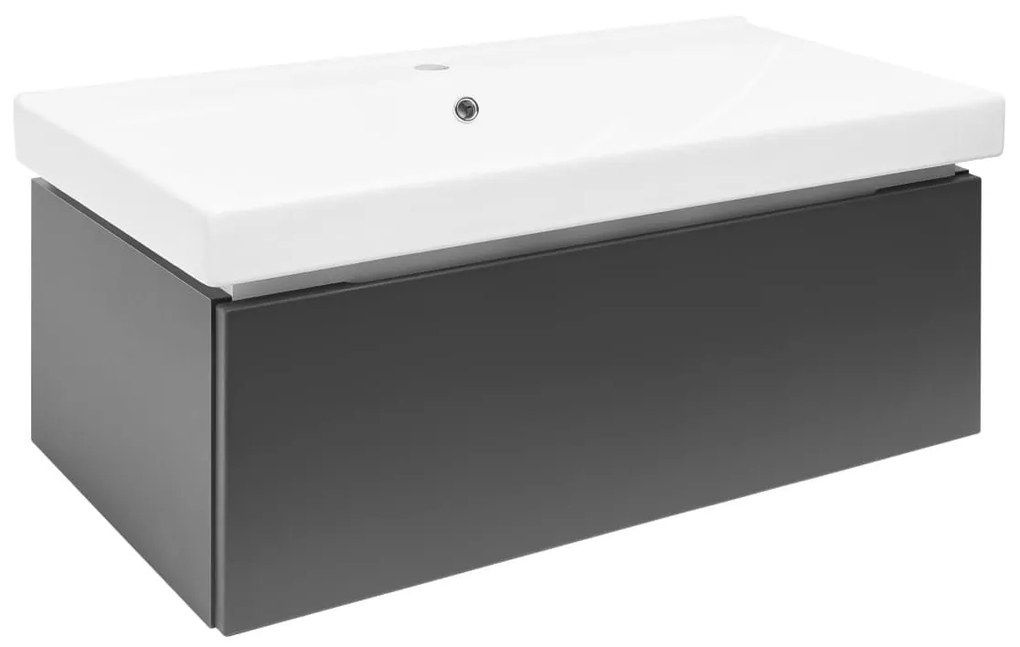 Koupelnová skříňka s umyvadlem SAT Feel 100x30x46 cm antracit mat SATFEEL100ANTU1