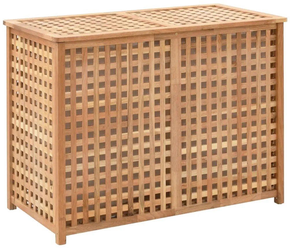 Koš na prádlo 87,5 x 46 x 67 cm masivní ořechové dřevo 247604