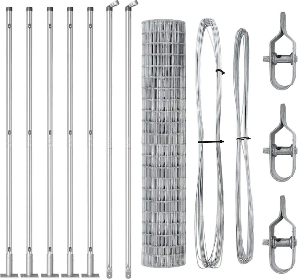 Zahradní euro plot s betonovým základem 10 x 1,4 m Stříbrná 3351010
