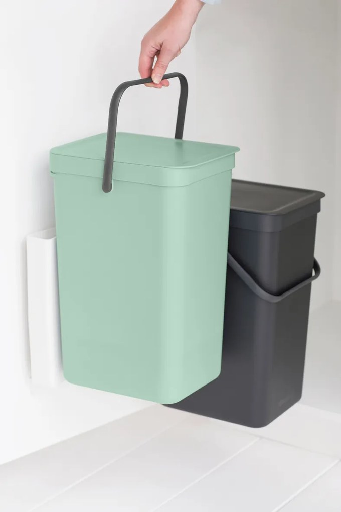 Brabantia Vestavný odpadkový koš Sort&Go 2x16 l - tmavě šedá/nefritově zelená
