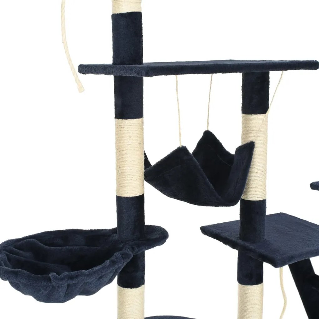 Škrabadlo pro kočky se sisalovými sloupky 230-250 cm modré 170621