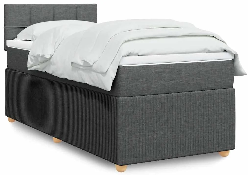 Box spring postel s matrací tmavě šedá 90x200 cm textil 3287340
