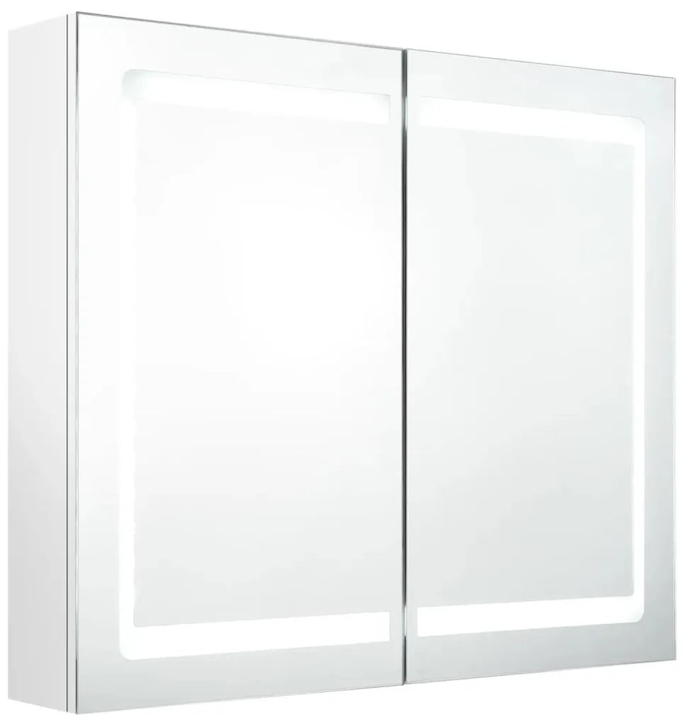 vidaXL LED koupelnová skříňka se zrcadlem zářivě bílá 80 x 12 x 68 cm