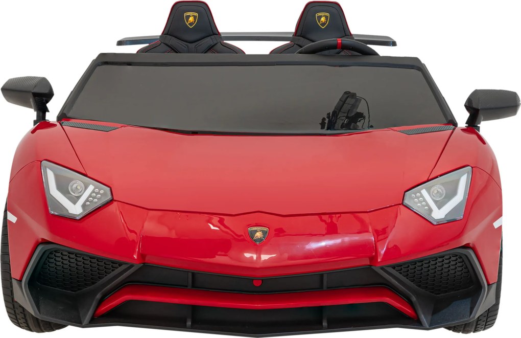 Ramiz Elektrické autíčko Lamborghini Aventador SV pro 2 děti červené + dálkové ovládání 2,4 GHz + EVA pěna + LED audio