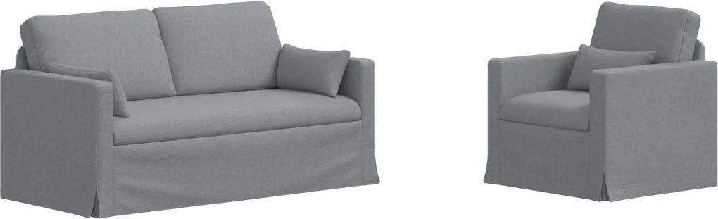 Set pohovek 2 ks Světle šedá textil 3407537