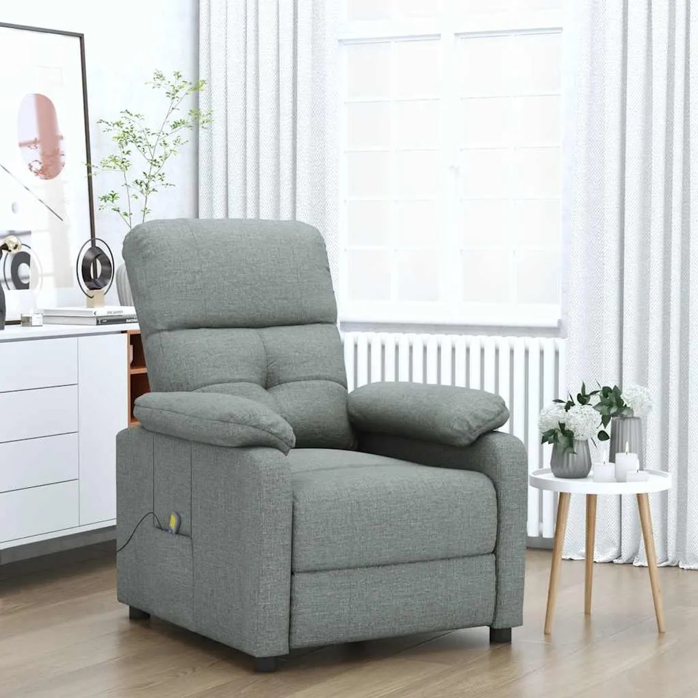 Masážní křeslo tmavě šedé textil 289673