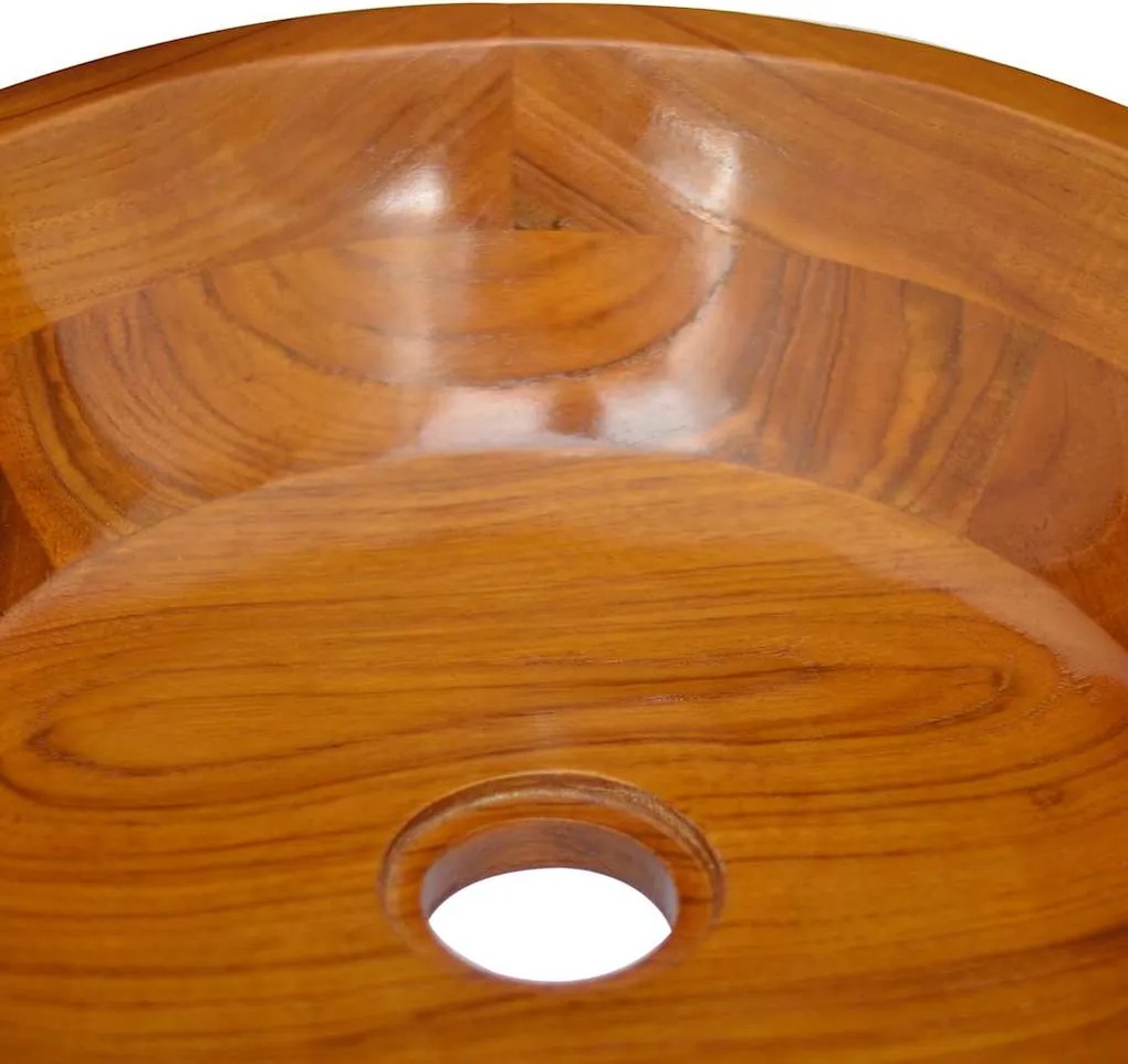 Umývadlo masivní teak Φ40 x 10 cm 326160