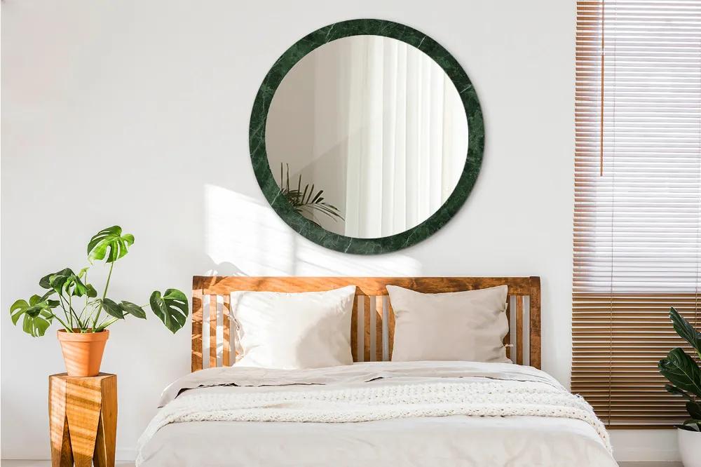 Kulaté dekorativní zrcadlo Zelený mramor fi 100 cm