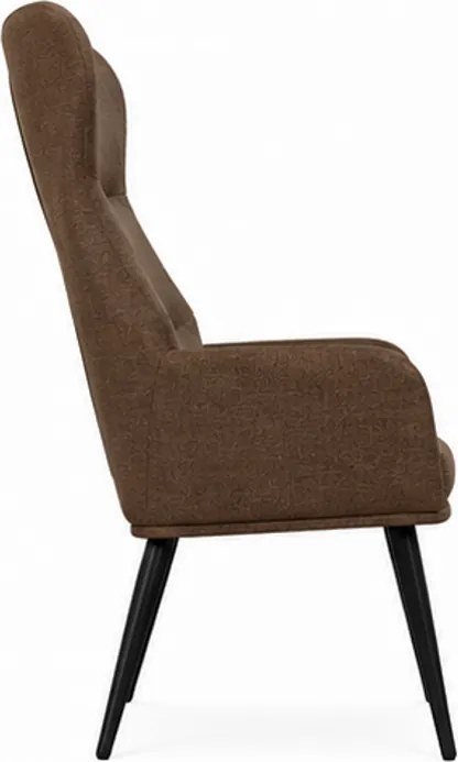 relaxační křeslo, odpočinkové, dřevo/kov/textil, 96x68x79 cm, nohy černé/taupe, Dekorino KR20260062