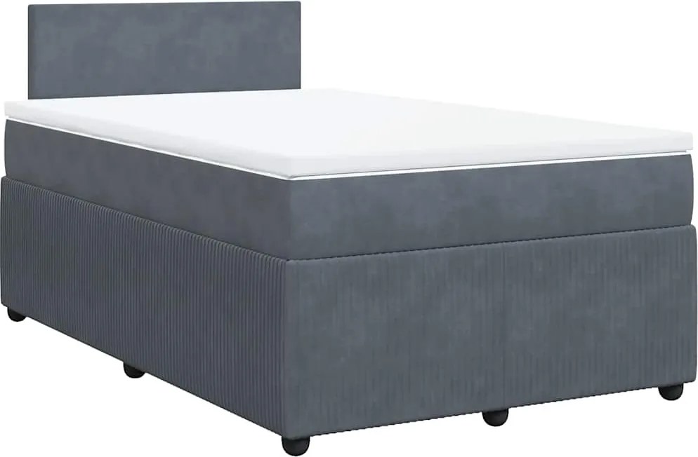 Box spring postel s matrací tmavě šedá 120 x 200 cm samet 3290005