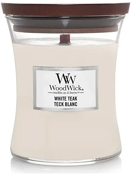 Svíčka woodwick white teak 85 g