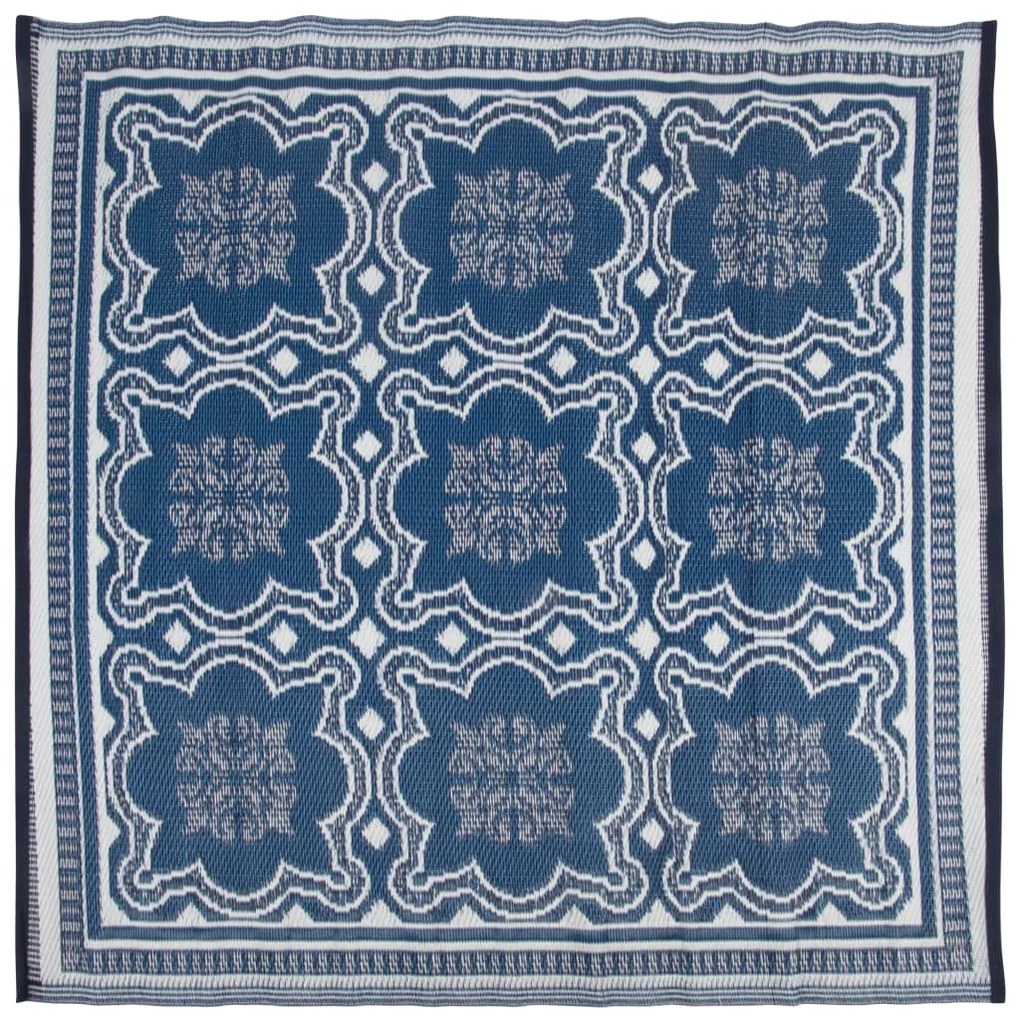 421299 Esschert Design Venkovní koberec 151,5 cm modrobílý OC23