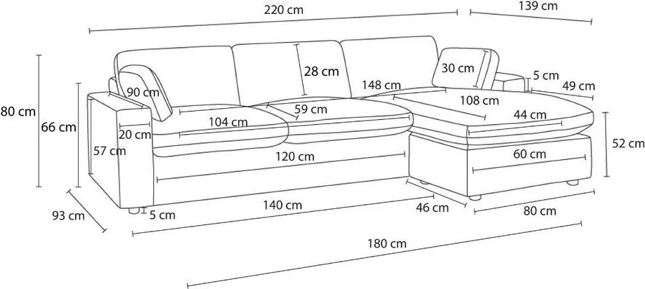 Světle šedá rohová pohovka Belair – Bobochic Paris