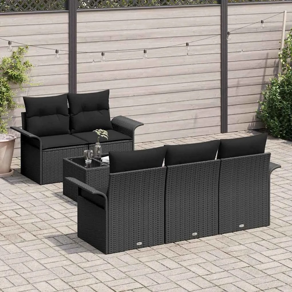 Set pohovek 6 ks Černá polyratan 3345243