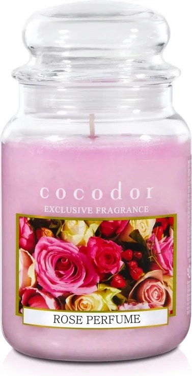 Vonná svíčka Cocodor Rose Perfume 550 g růžová K3