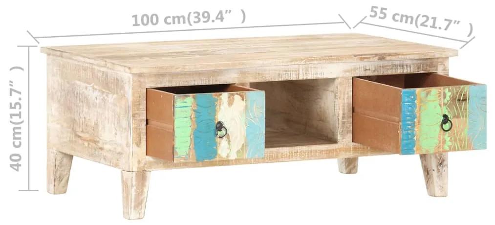 Konferenční stolek 100 x 55 x 40 cm hrubé akáciové dřevo,  320235