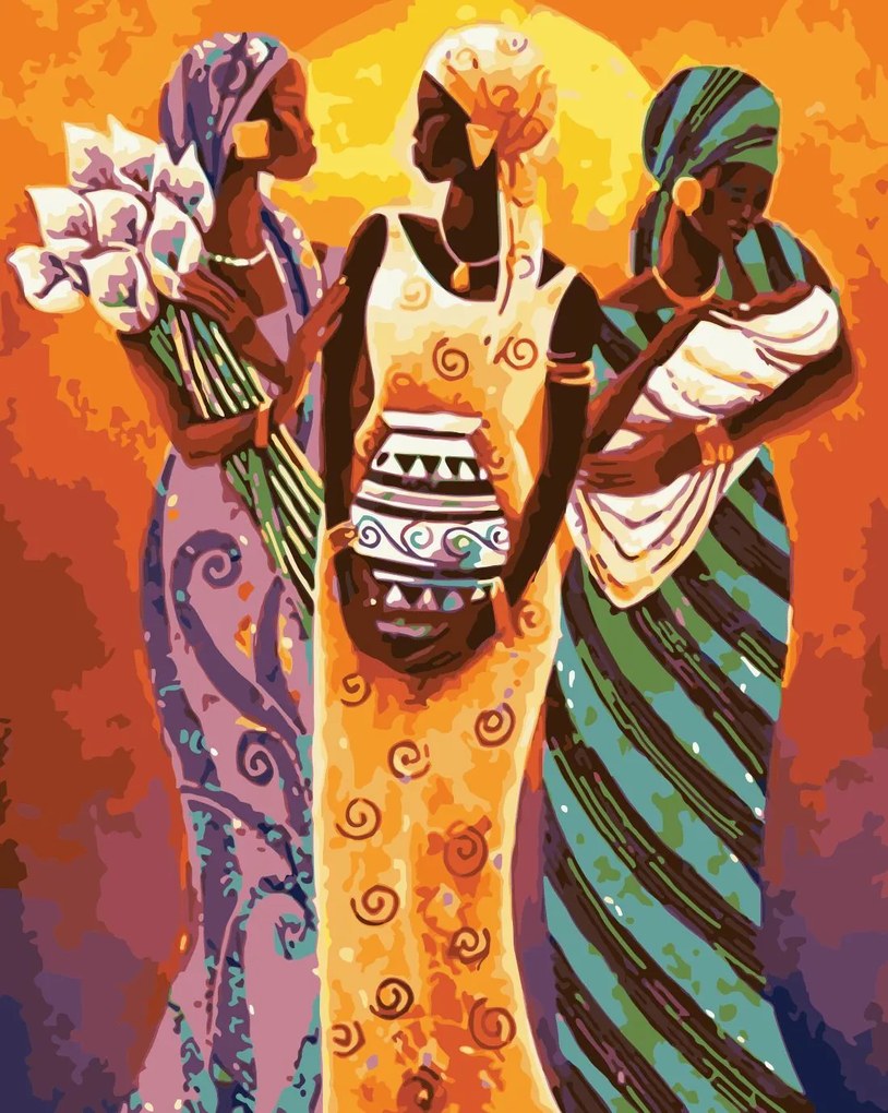 Malování podle čísel s rámem "Africké ženy" 50x40cm