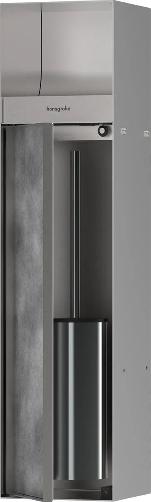 Hansgrohe XtraStoris Rock, wc kartáč na vestavbu s držákem na toaletní papír, nerez, HAN-56062800