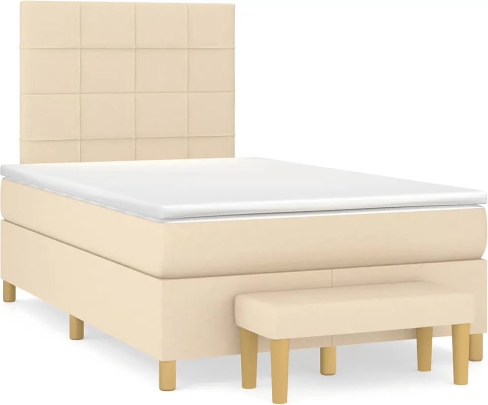 Box spring postel s matrací krémová 120x200 cm textil 3137146