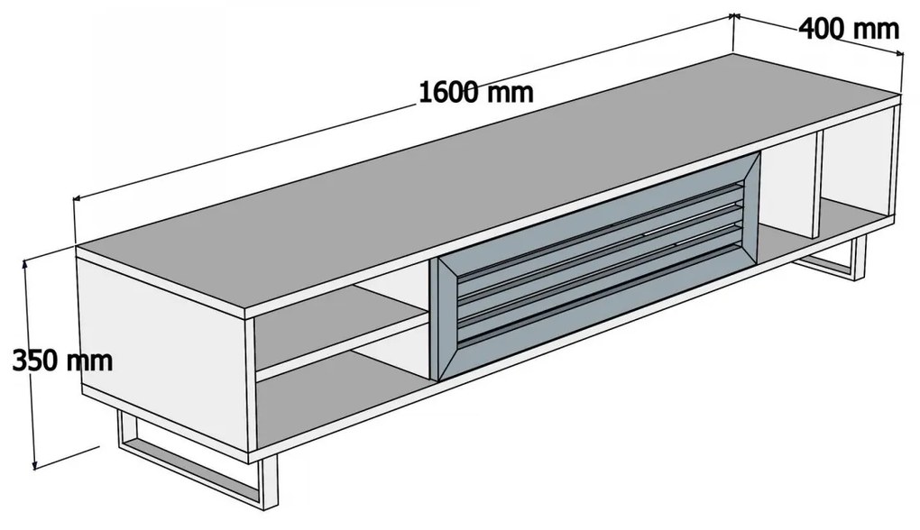 TV stolek Safir 160 cm antracit/hnědý