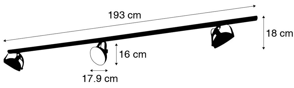 1-fázový kolejnicový systém s 3 nastavitelnými bílými reflektory - Magnax